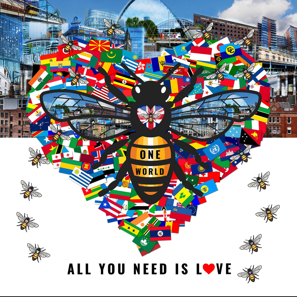 World Unity Bee Canvas – Sasha Ray Art